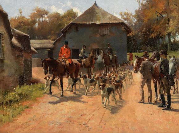 Bonhams : Leghe Suthers (British, 1855-1924) A fine morning, setting off