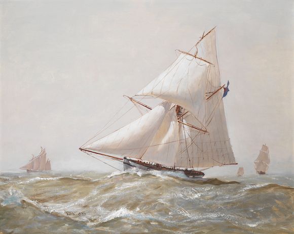Bonhams : David Cobb (British, 1921-2014) Sailing on choppy seas