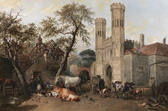 Bonhams : Thomas Sidney Cooper, RA (British, 1803-1902) Saint Augustine's, Canterbury, in 1883