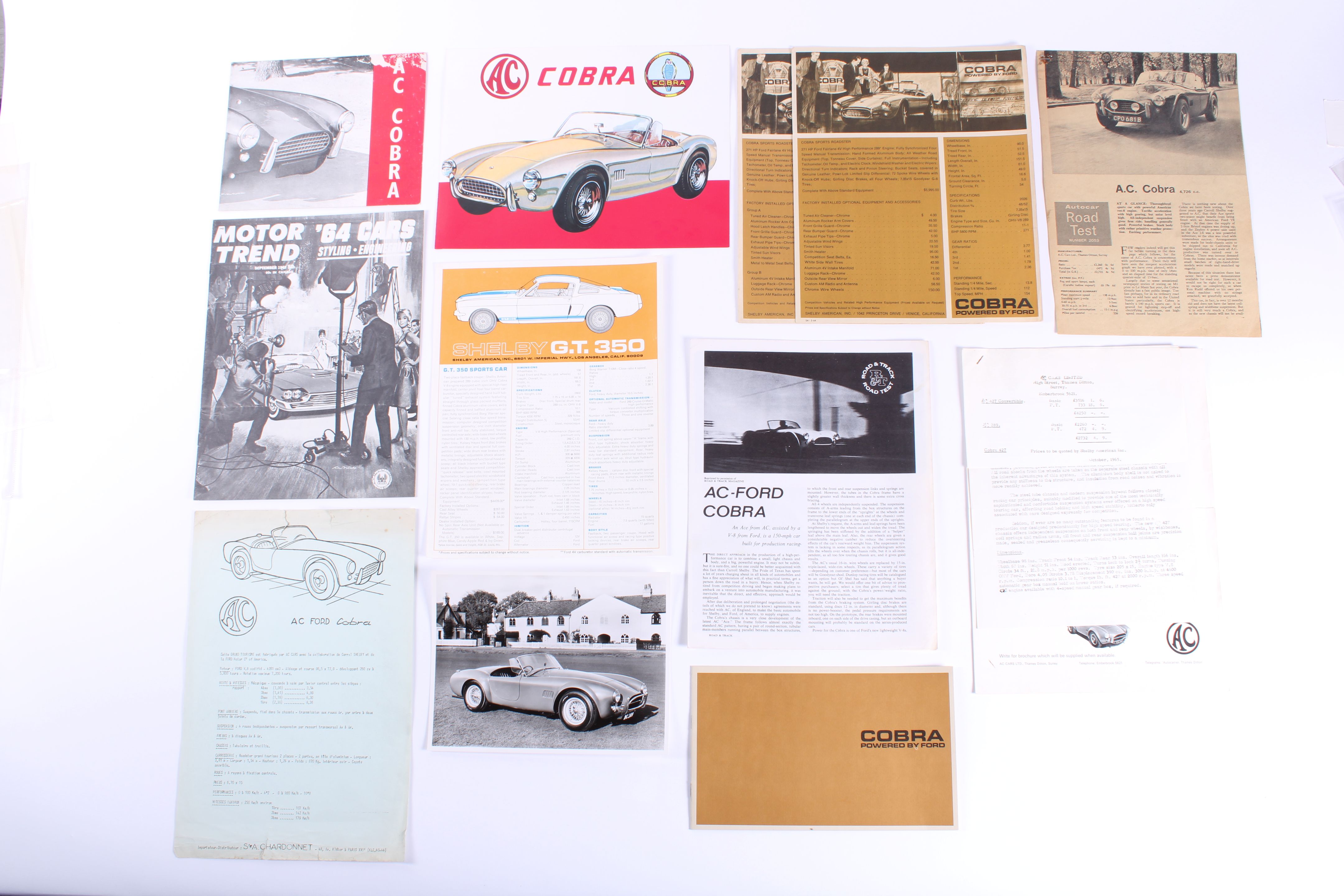 Bonhams Cars : AC - AC Cobra sales brochures and other AC ephemera, ((Qty))