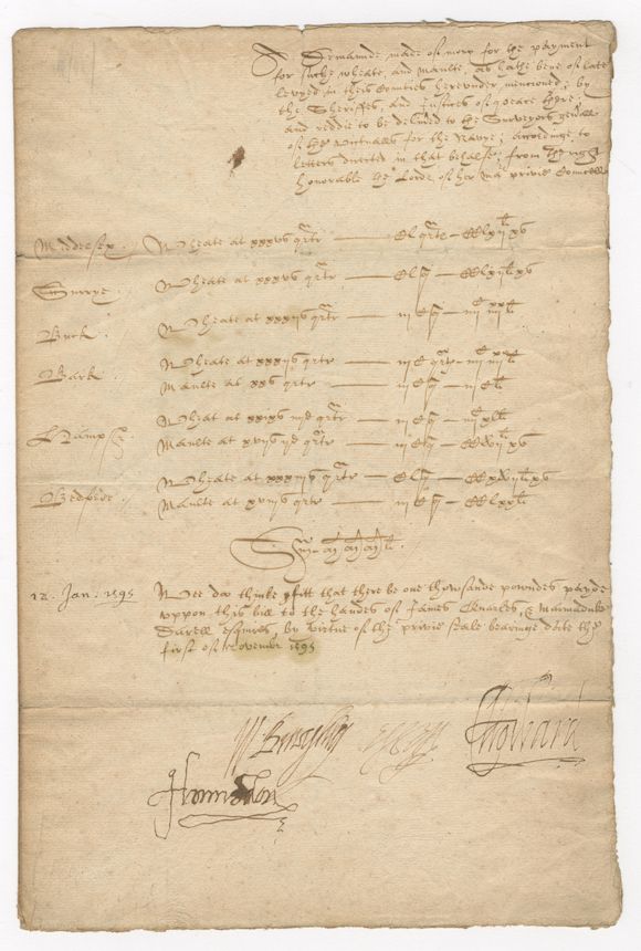Bonhams : ELIZABETH I – PRIVY COUNCIL & THE NAVY Document signed by ...