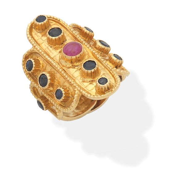 Bonhams : LALAOUNIS: RUBY AND SAPPHIRE RING