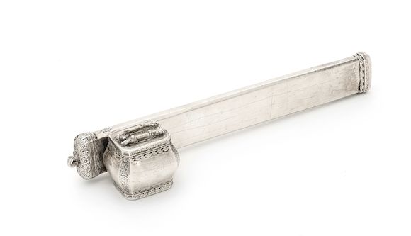 Bonhams : An Ottoman silver scribe's pencase (divit) Turkey, Period of ...
