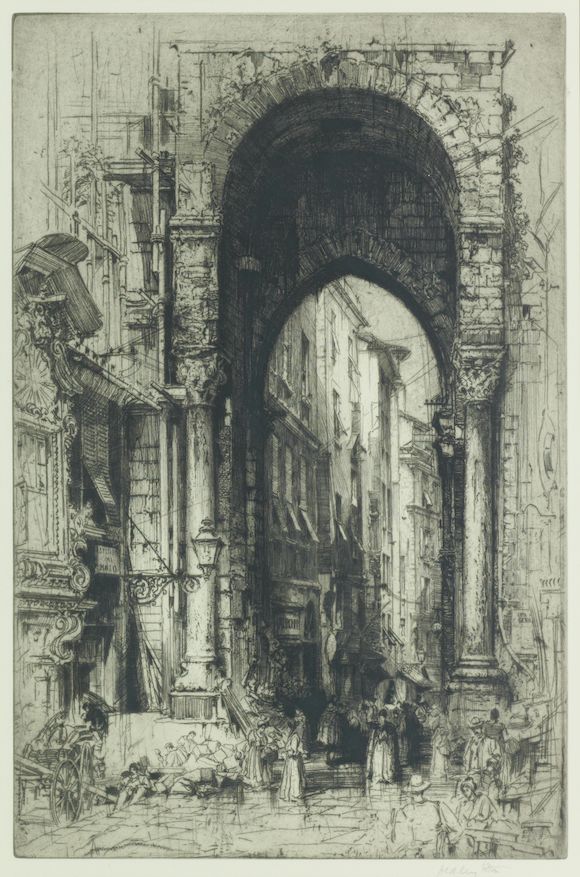 Bonhams : Hedley Fitton (British, 1859-1929) City gateway, Genoa ...