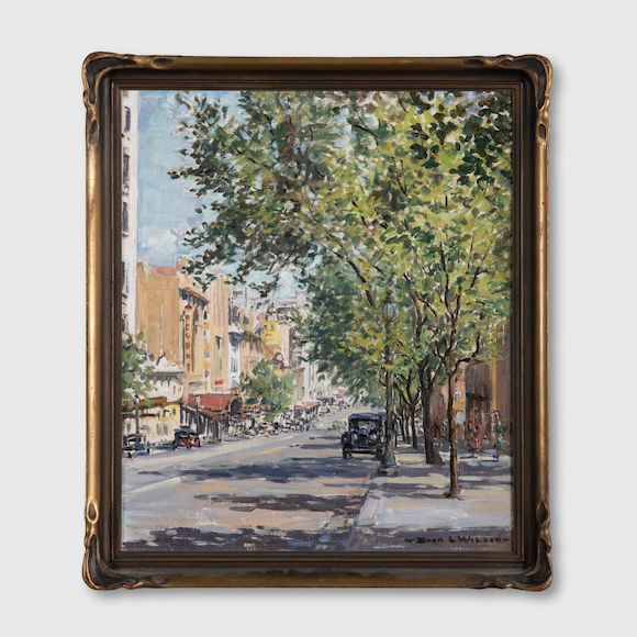 Bonhams : Dora Wilson (1883-1946) Tree Shadows, Collins Street, c.1939