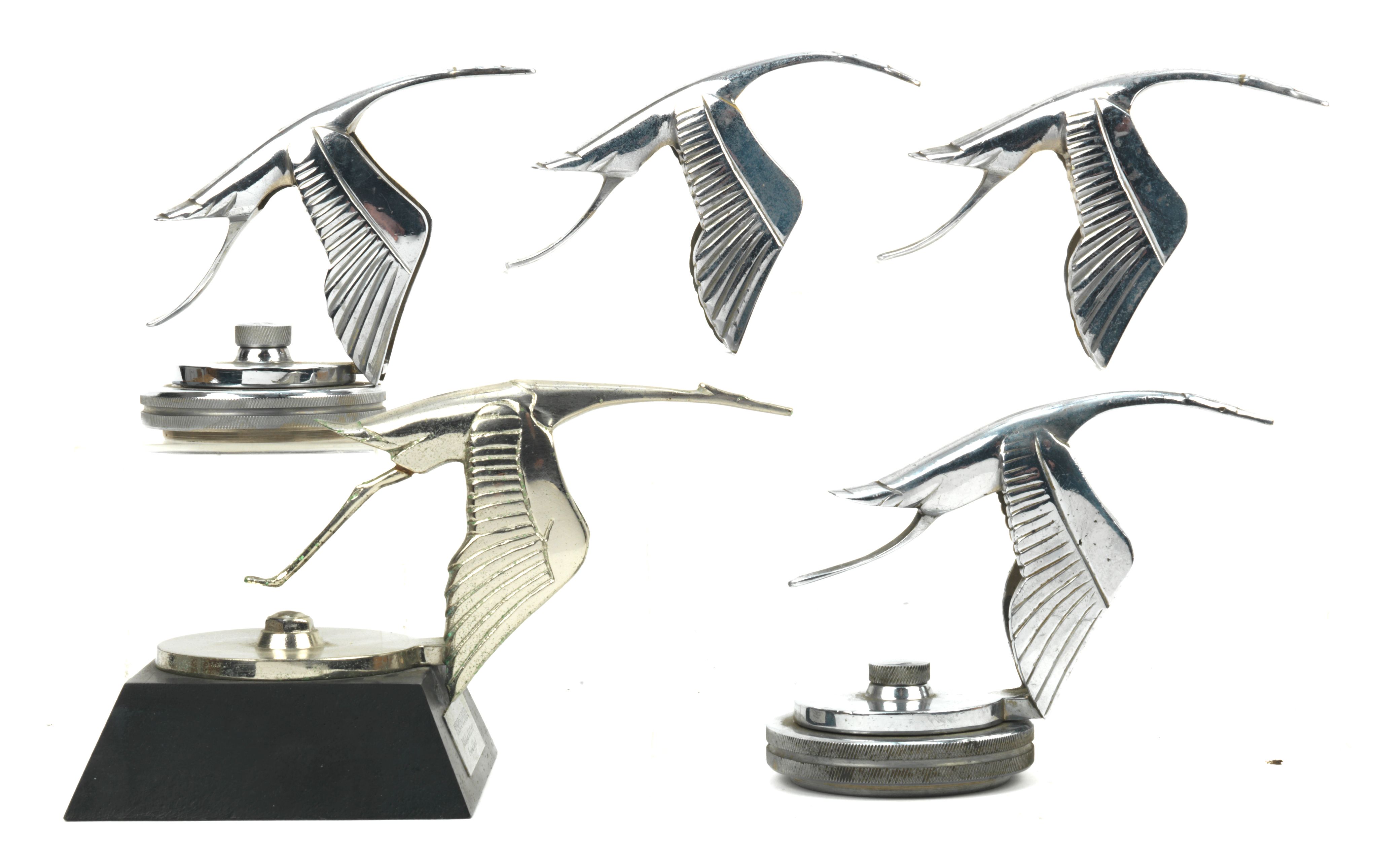 Bonhams Cars : Five replica and copied 'Flying Stork' mascots, ((5))
