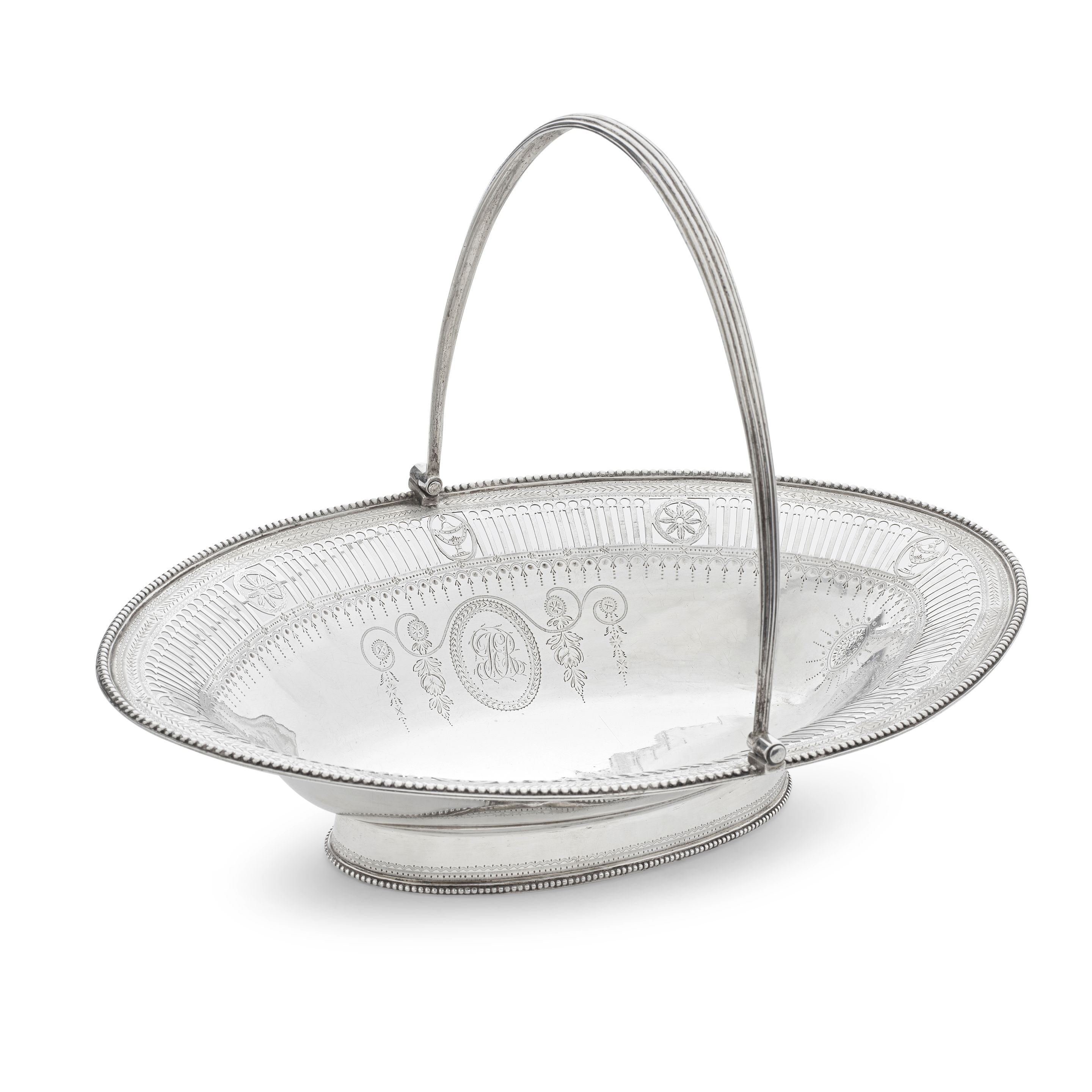 Bonhams : A George III silver swing-handled basket Thomas Chawner ...