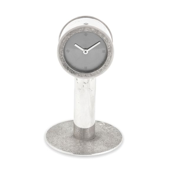Bonhams : SIMON BENNEY a silver pedestal clock London 2006