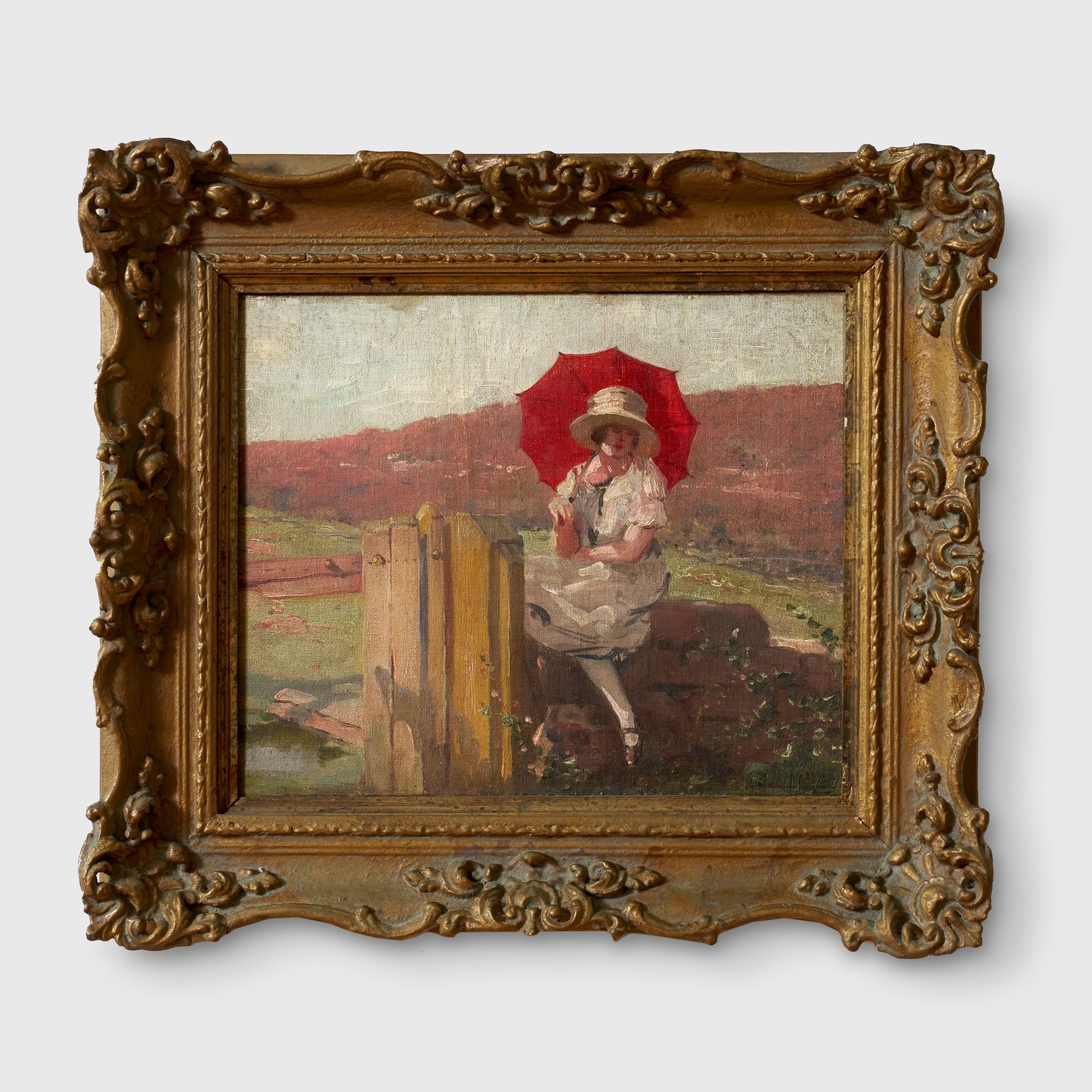 Bonhams : John Samuel Watkins (1866-1942) The Girl on the Garden Wall