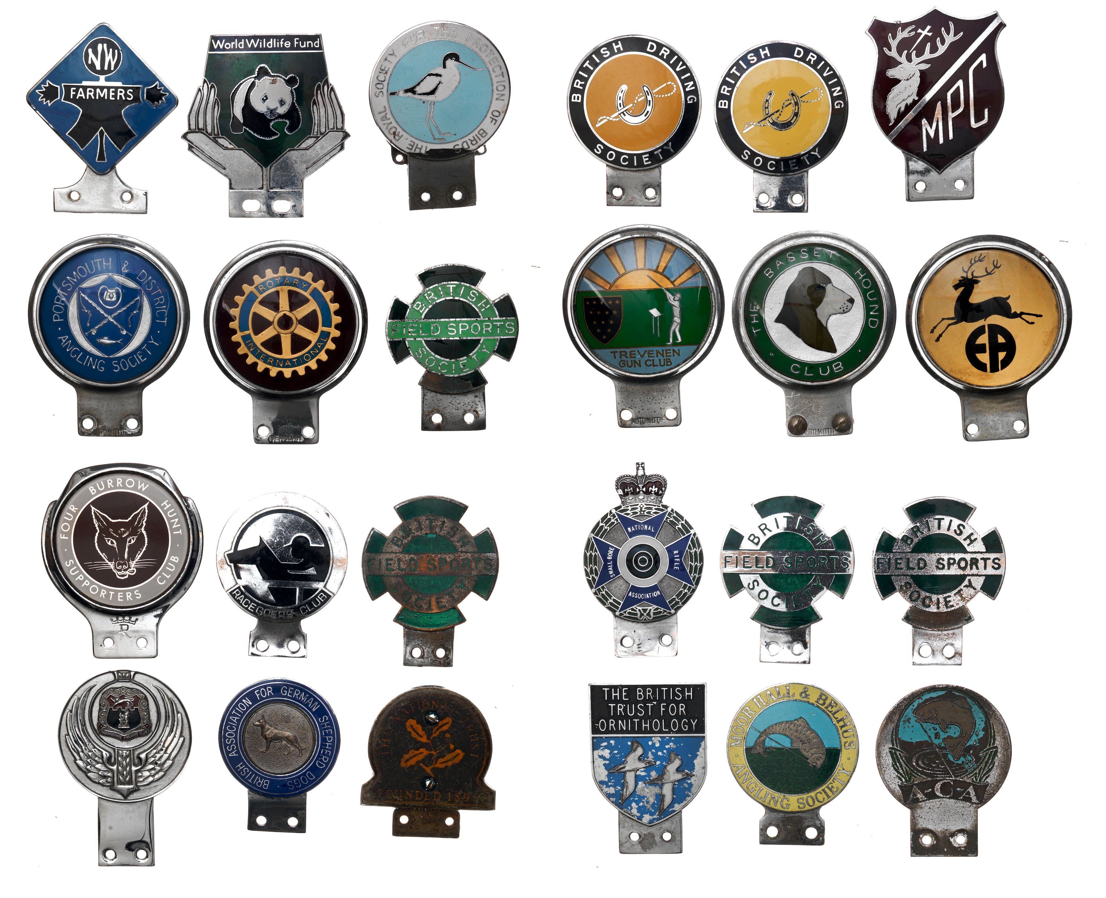 Bonhams Cars : Twenty-four car badges relating to country sports ...