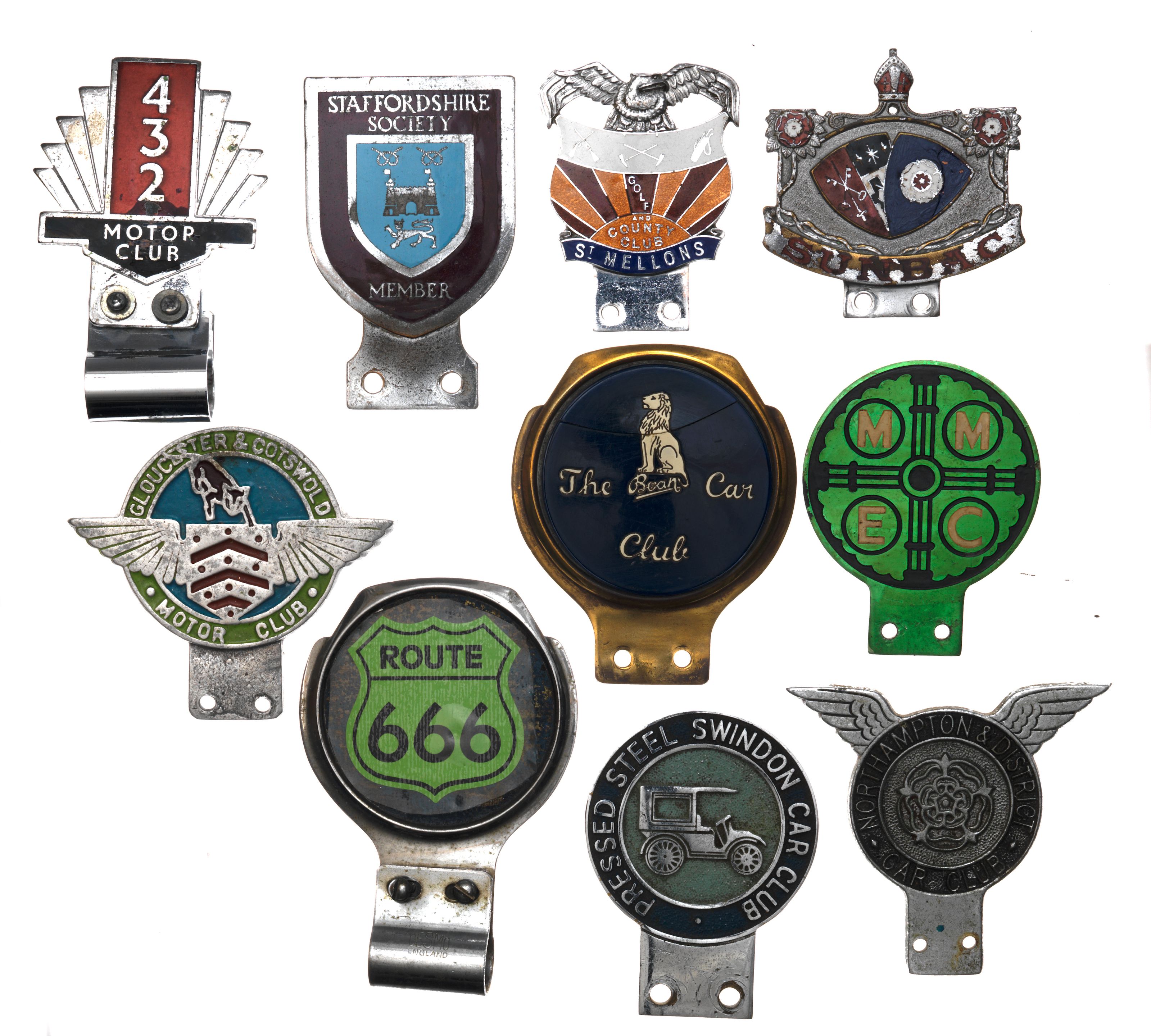 Bonhams Cars : Ten Midland counties related car badges, ((10))