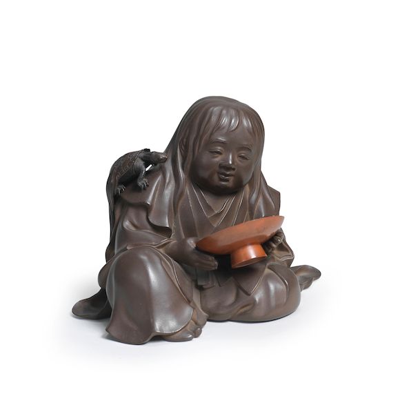 Bonhams : MASAZANE/SHOSHIN A Bronze Okimono (Table Ornament) Figure of ...