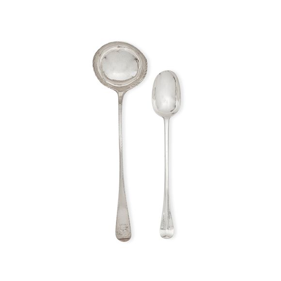 Bonhams : A George I silver Hanoverian pattern basting spoon Isaac ...