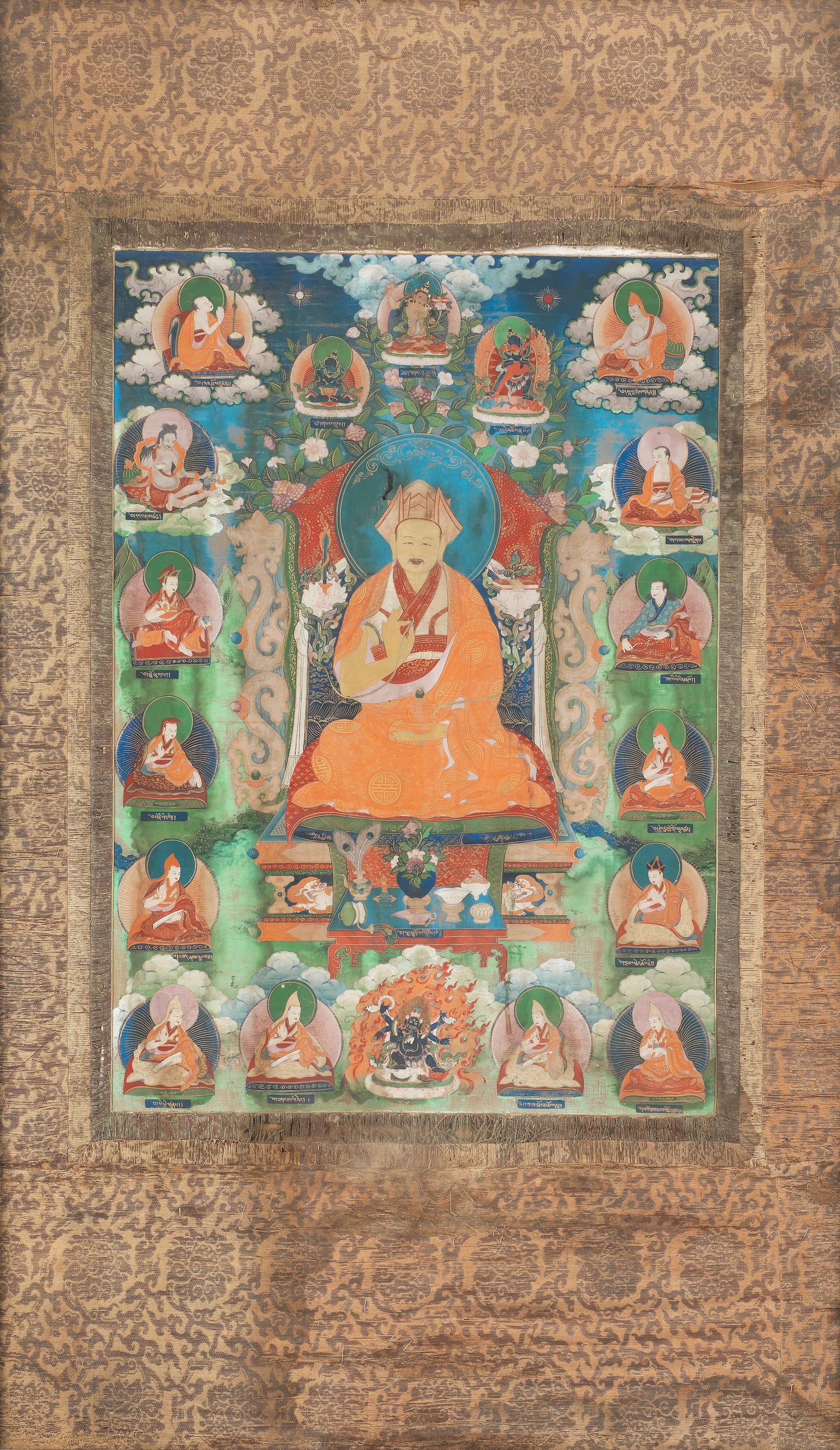 Bonhams : A THANGKA OF THE FIRST PANCHEN LAMA Tibet, 18th century