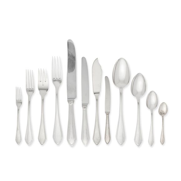 Bonhams : A modern German metalware flatware service crown and crescent ...