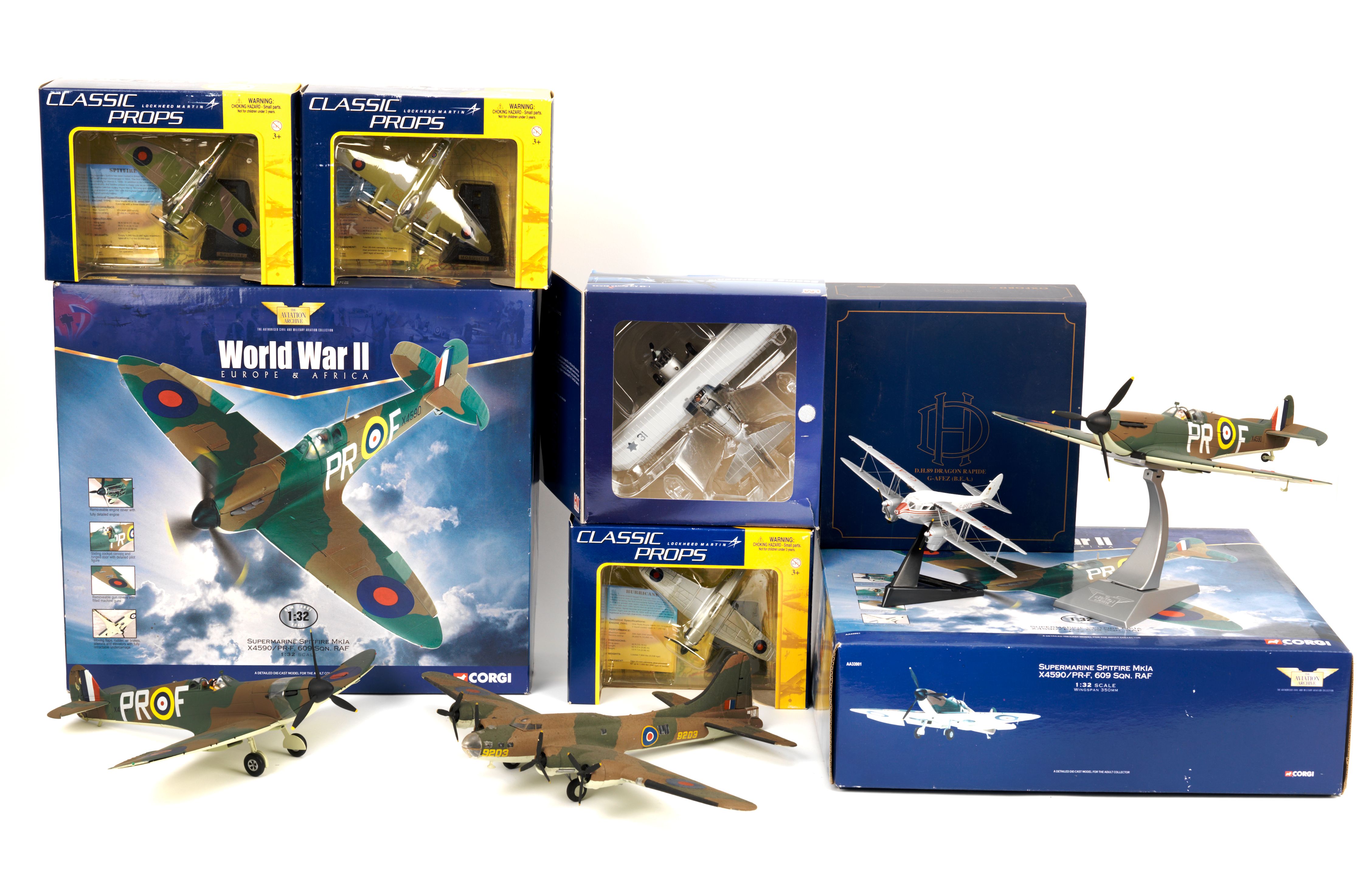 Bonhams Cars : Seven boxed die-cast aircraft scale models, ((8))