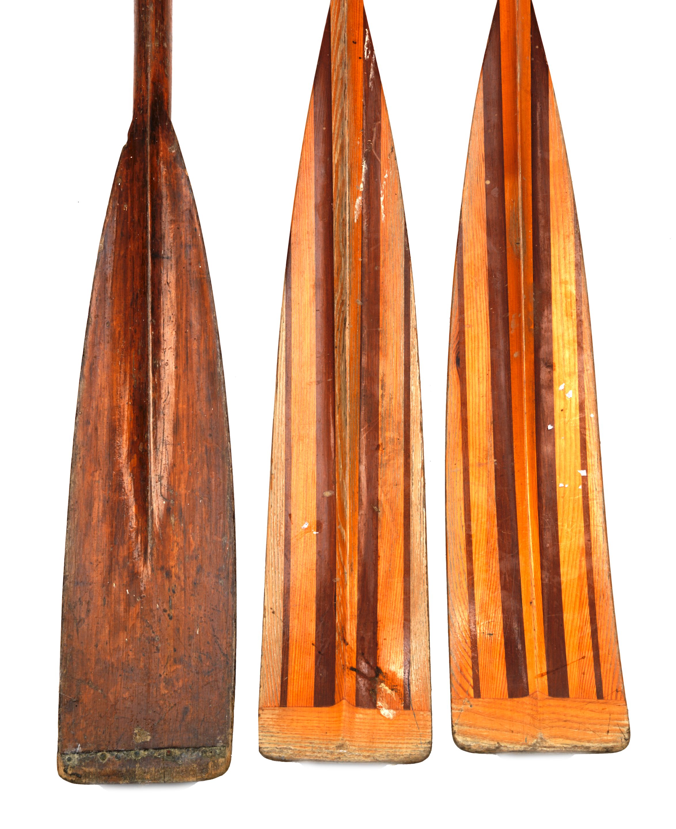 Bonhams Cars : Three wooden rowing oars, ((3))