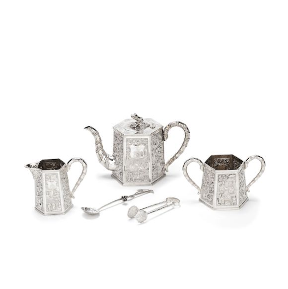 Bonhams : A CHINESE EXPORT SILVER TEA SERVICE Last quarter of 19th ...