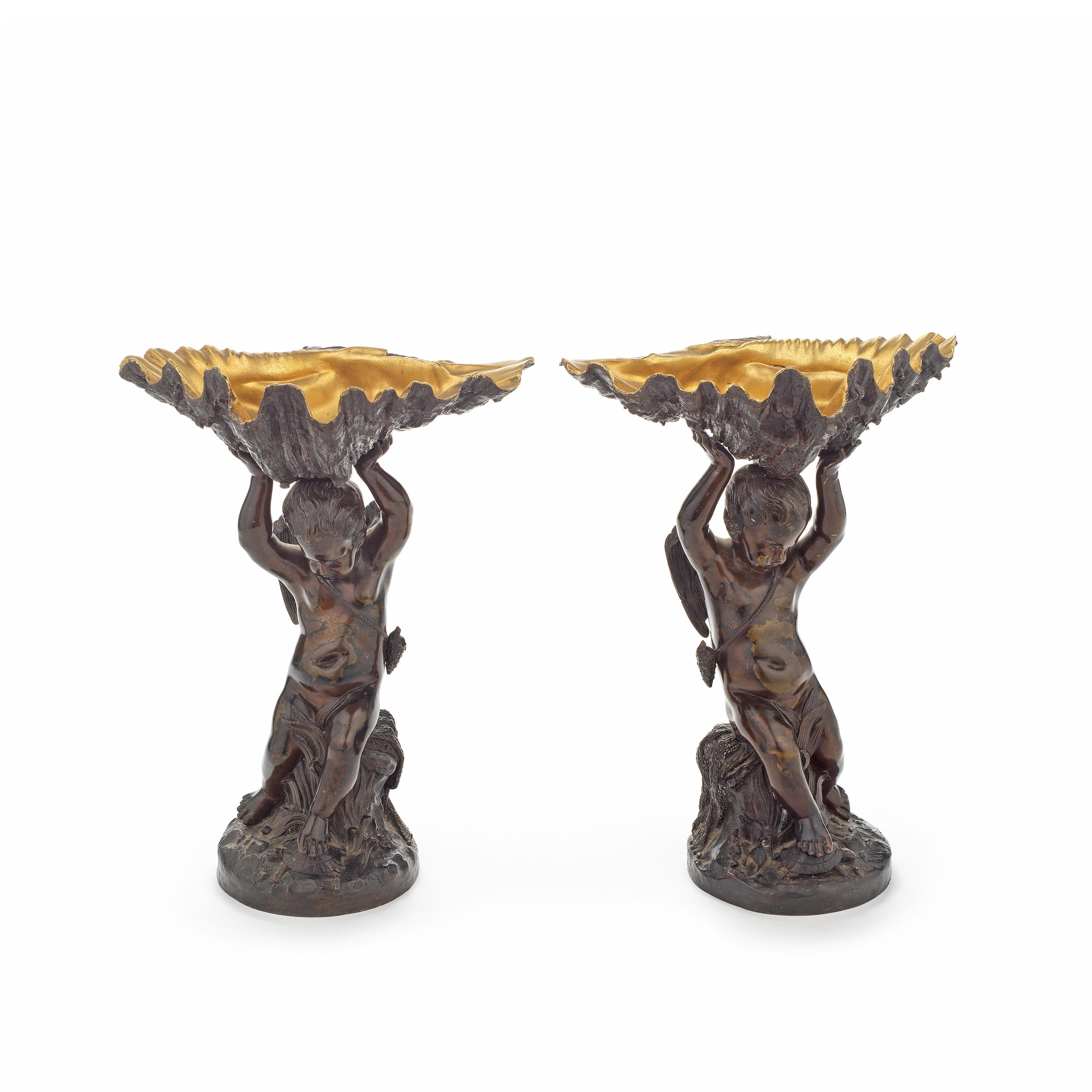 Bonhams A Pair Of 19th Century French Parcel Gilt And Patinated