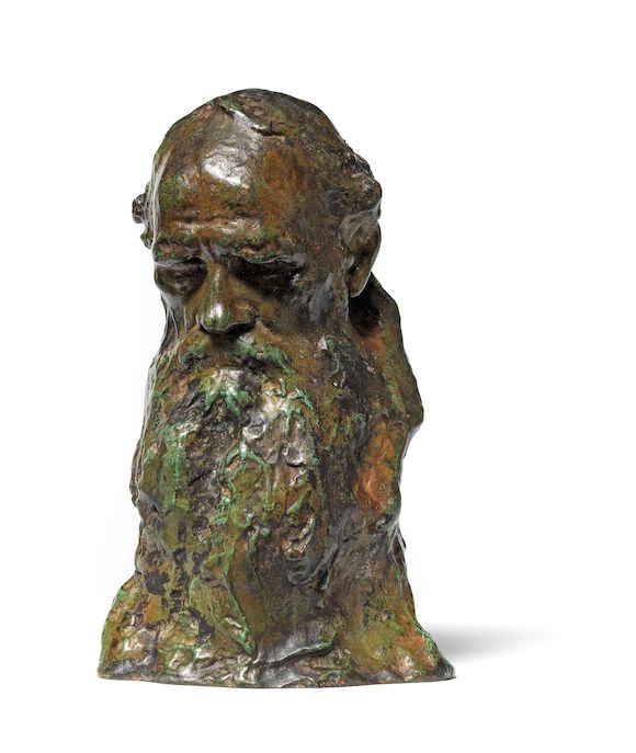 Bonhams : A bronze bust of Leo Tolstoycast after a model Naum Aronson ...