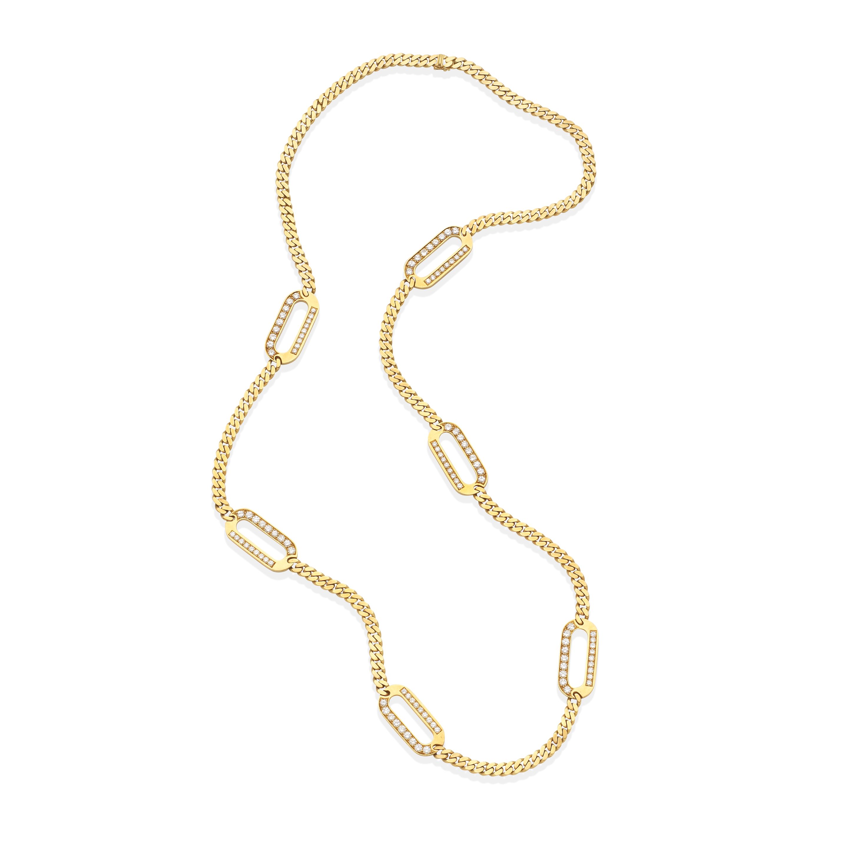 Bonhams : DIAMOND-SET CHAIN NECKLACE, CIRCA 1975