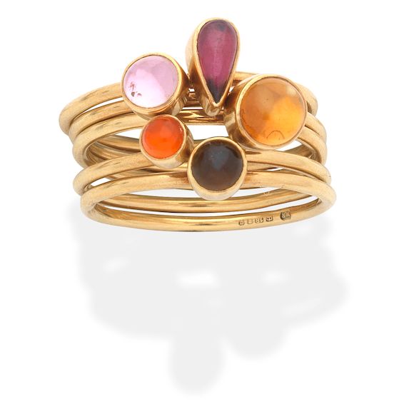 Bonhams : WENDY RAMSHAW: FIVE GEM-SET RINGS,