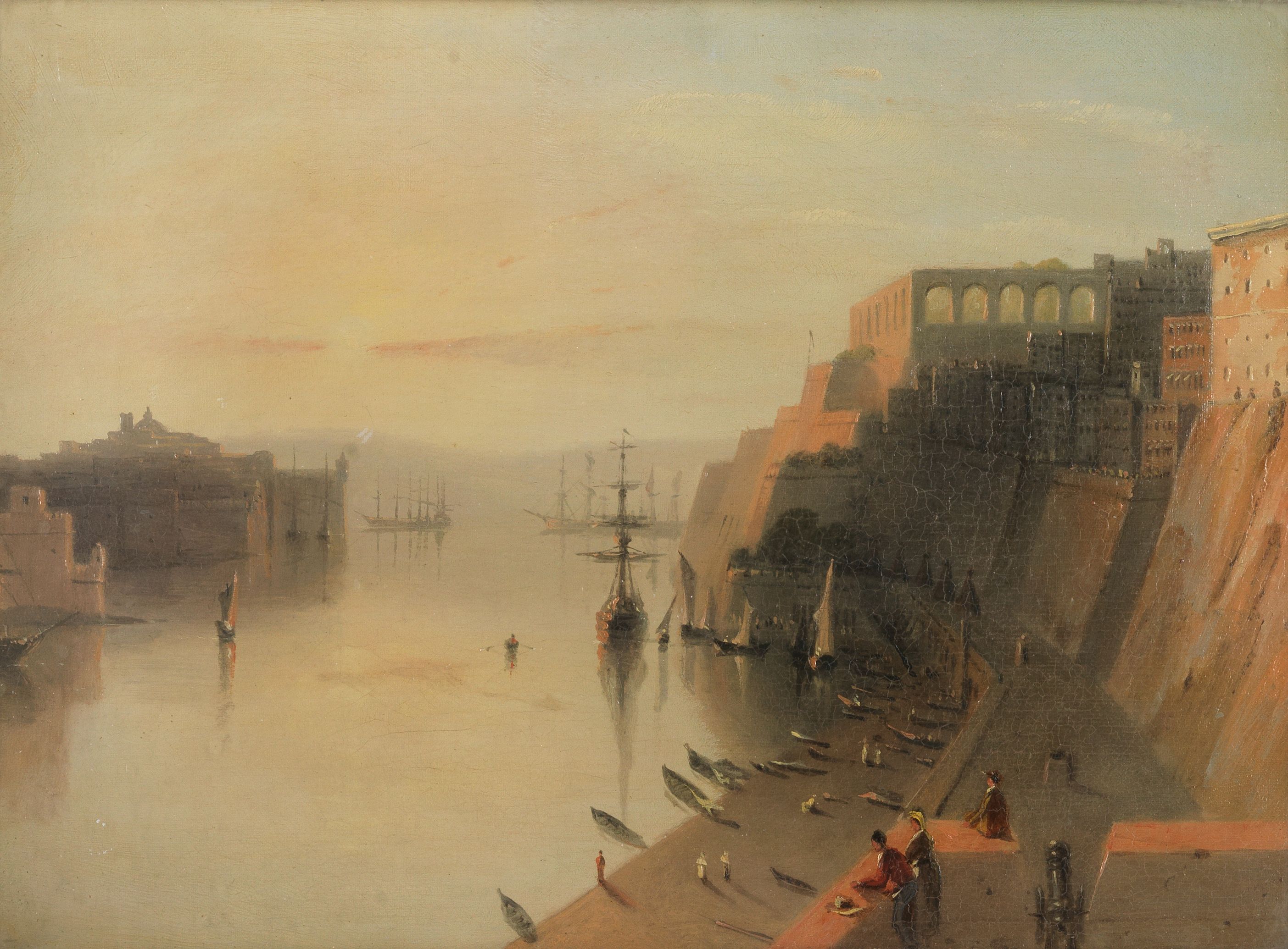 Bonhams : Circle of William Linton (British, 1791-1876) Grand Harbour ...