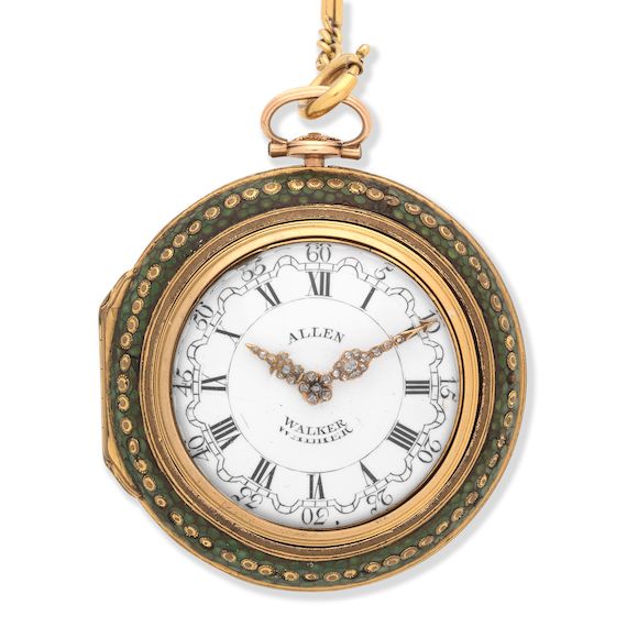 Bonhams : Allen Walker. A gold key wind triple case pocket watch with ...