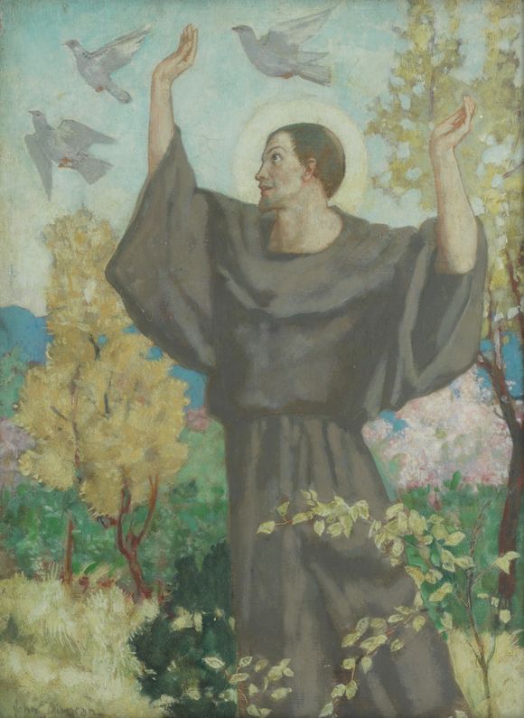 Bonhams : John Duncan RSA RSW (British, 1866-1945) St Francis and the ...