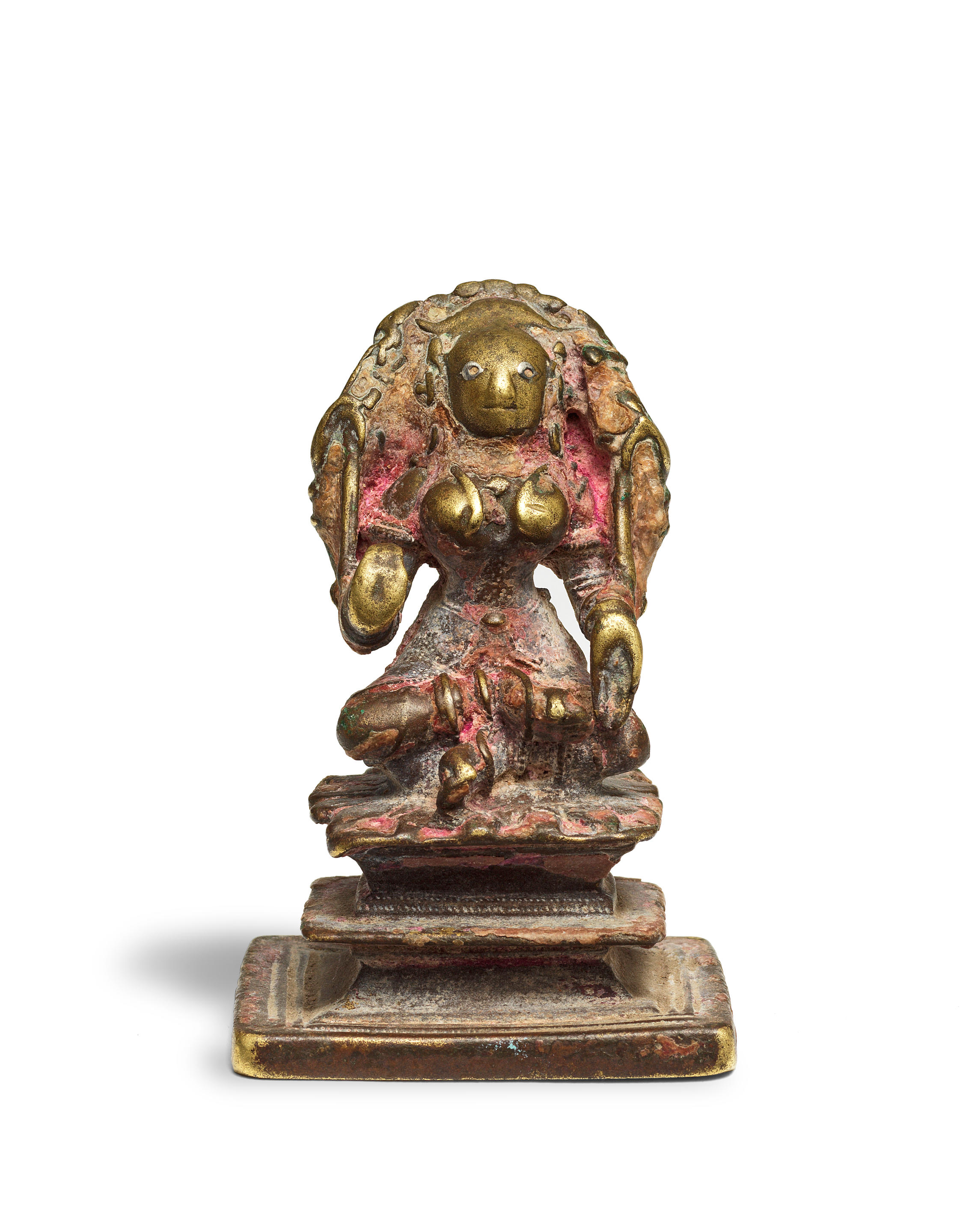 Bonhams A Silver Inlaid Brass Figure Of A Devi Himachal Pradesh 11th