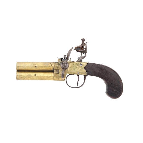 Bonhams : A 54-Bore Flintlock Box-Lock Over-And-Under Tap-Action Pistol