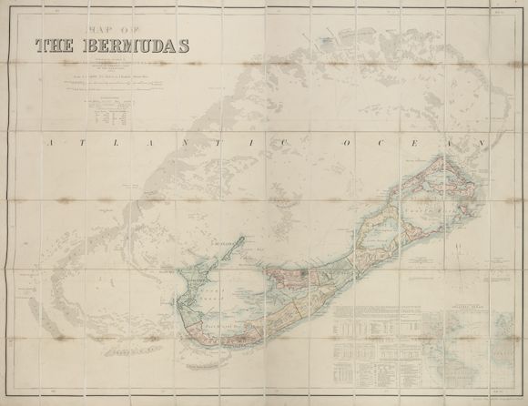 Bonhams : BERMUDA - WALL MAP Map of the Bermudas. Published by ...