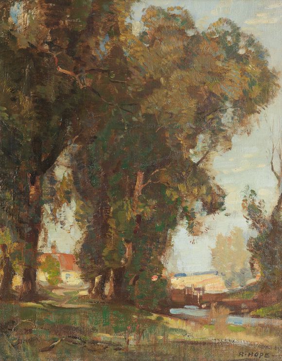Bonhams : Robert Hope RSA (British, 1869-1936) East Lothian landscape