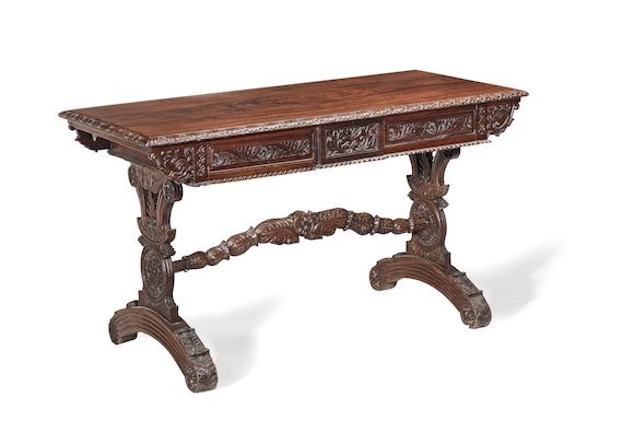 Bonhams : A rosewood sofa table Bombay, circa 1850