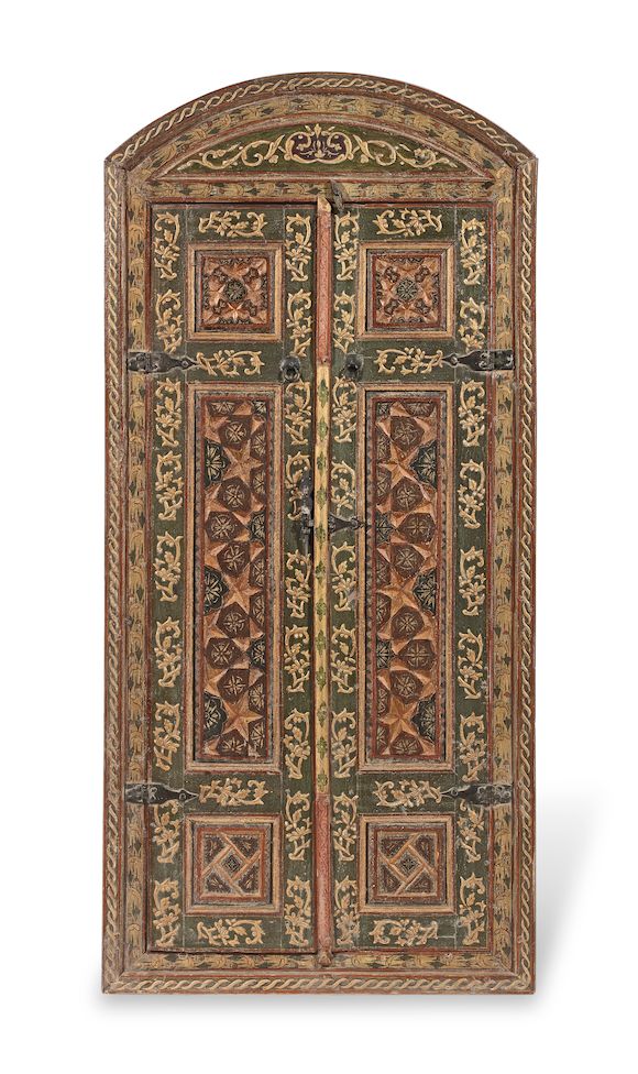 Bonhams : A Damascus painted wood doorway Syria, 19th Century