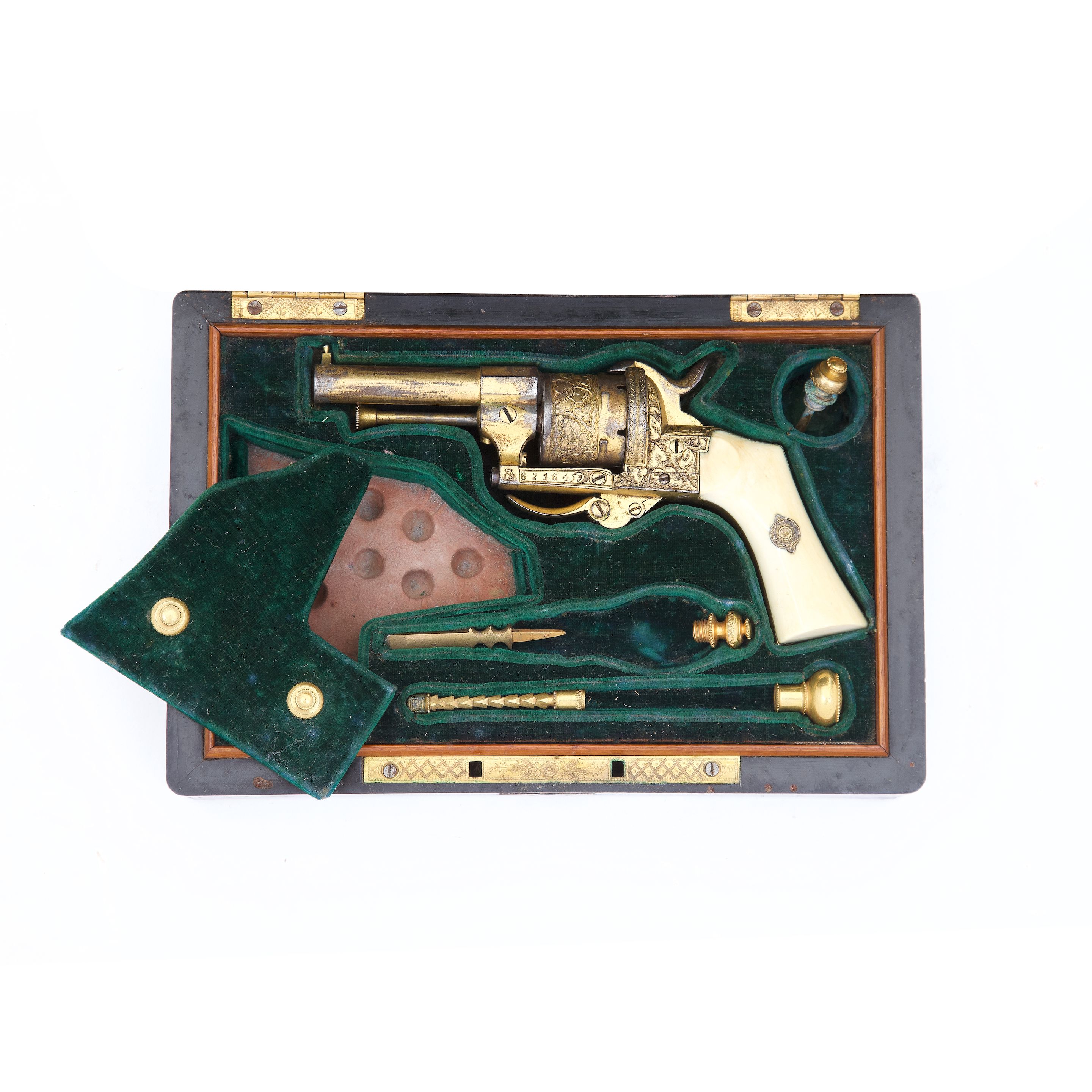 Bonhams : A Cased Liège Pin-Fire Six-Shot Pocket Revolver Of Small Bore