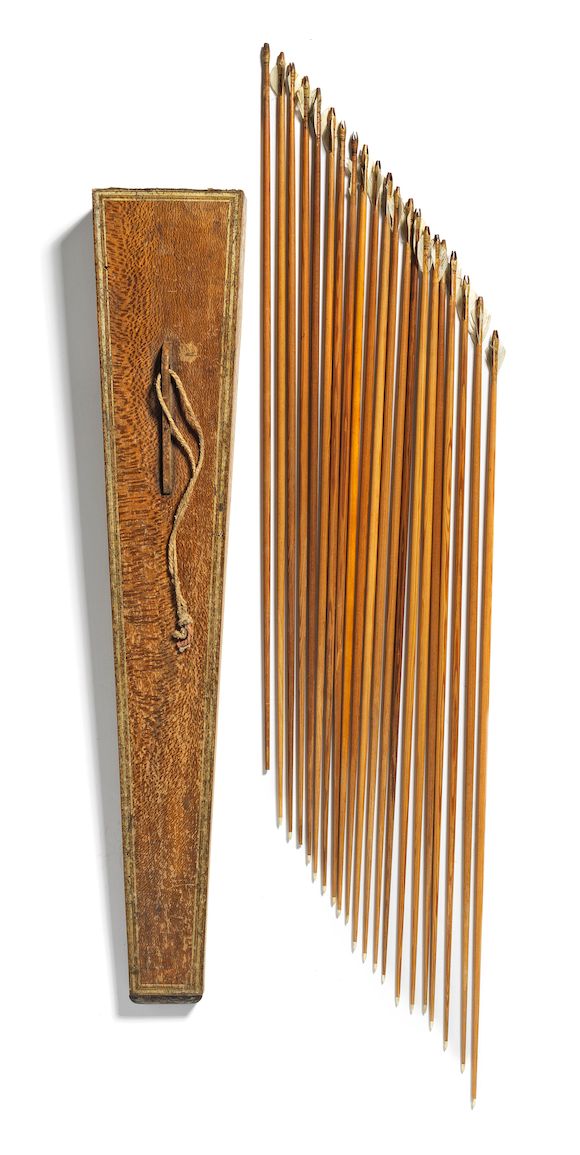 Bonhams : A rare Ottoman painted wood quiver with 21 arrows Turkey ...