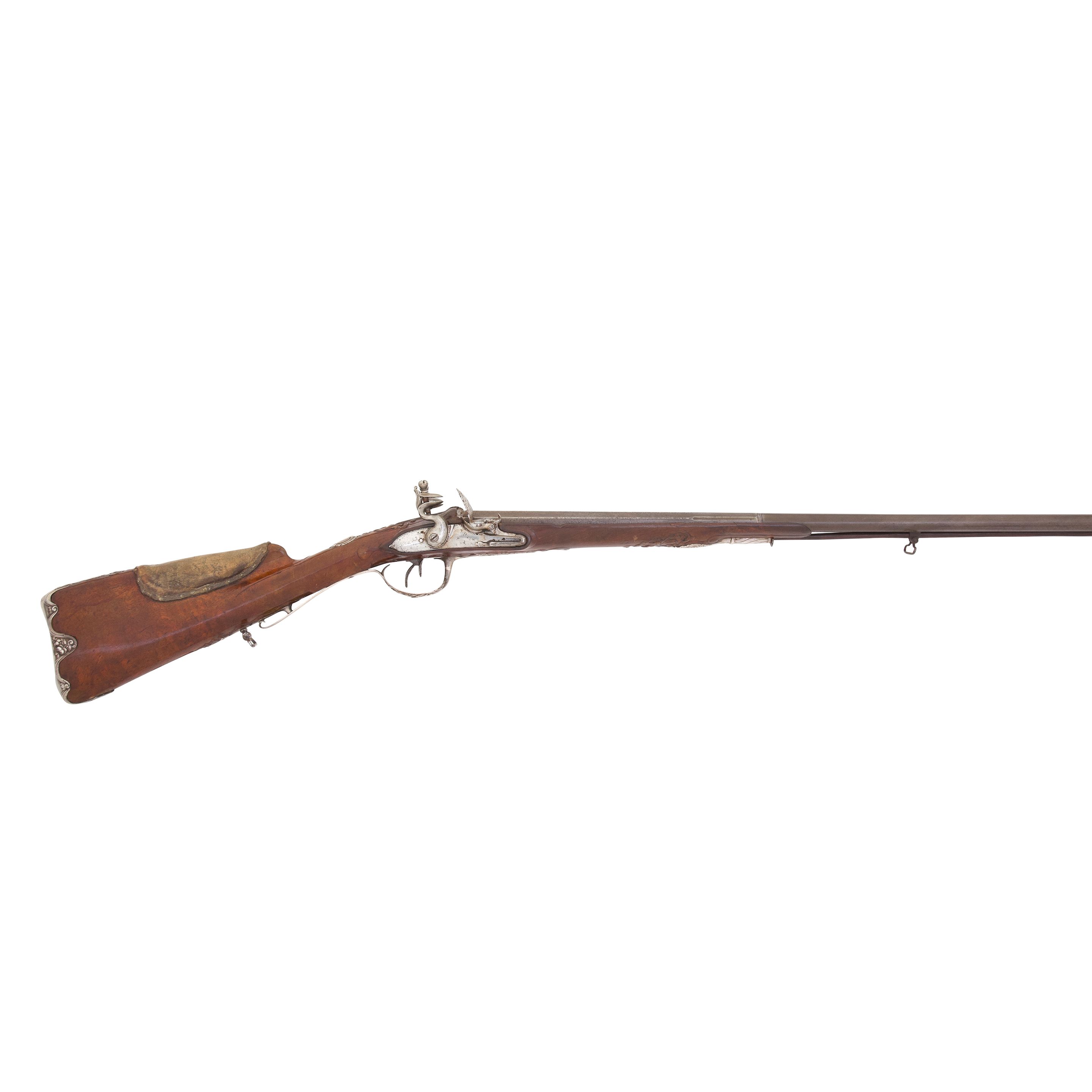 Bonhams : A French 22-Bore Flintlock Silver-Mounted D.B. Sporting Gun