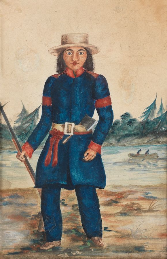 Bonhams : British School, 19th Century A Canadian trapper