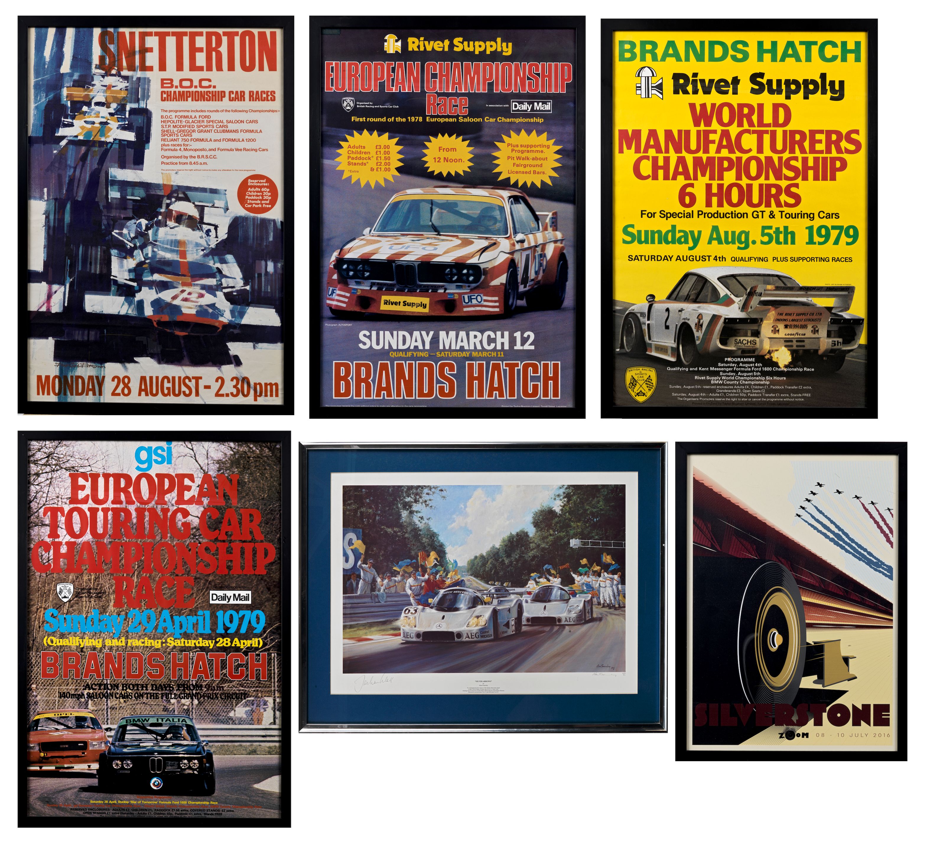 Bonhams Cars : Four Race posters and Two prints, ((6))