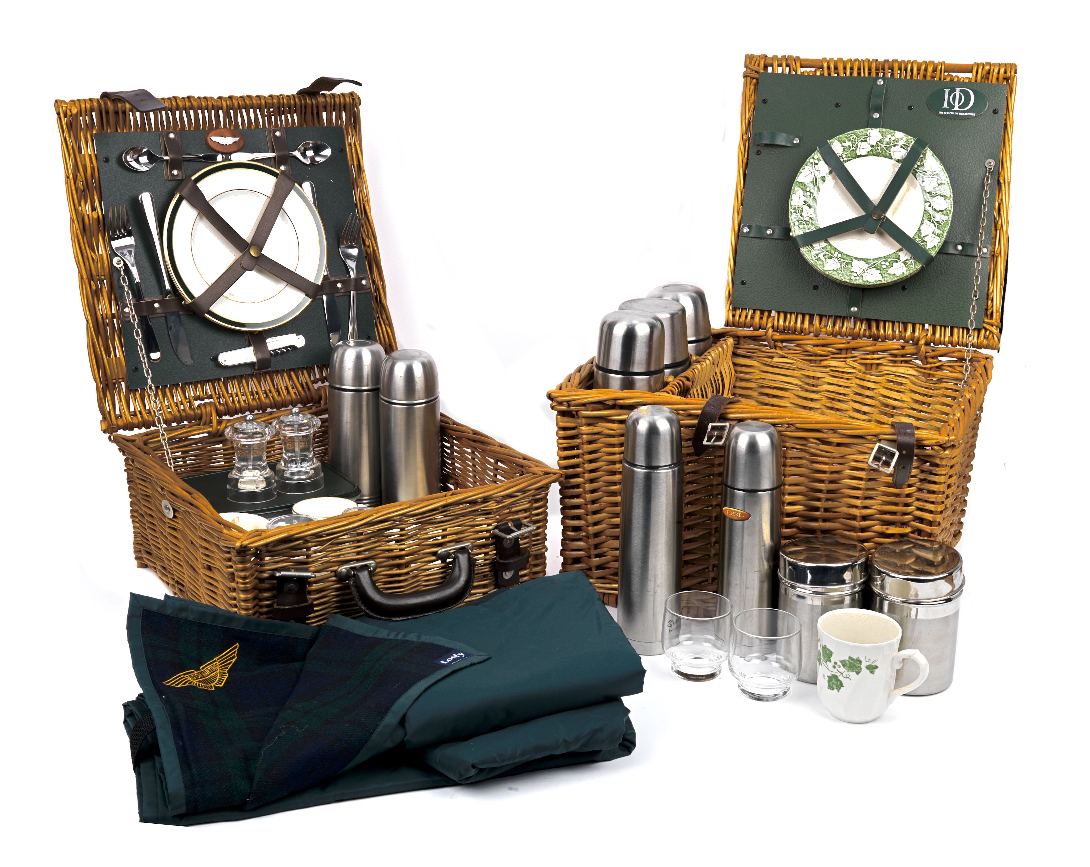 Bonhams Cars : Two wicker-cased picnic sets including one for Aston ...