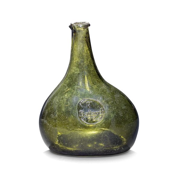 Bonhams : A rare sealed 'Bladder' bottle, dated 1725
