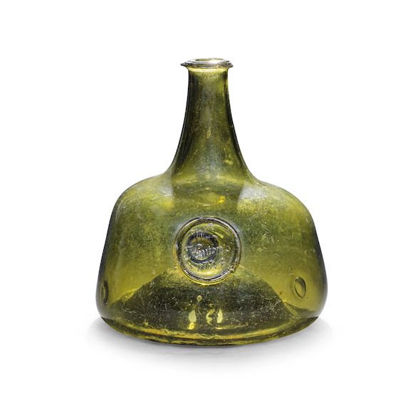 Bonhams : A very rare sealed 'Mallet' wine bottle, dated 1724