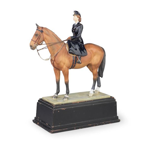 Bonhams : A Royal Worcester model of HRH Princess Elizabeth riding ...