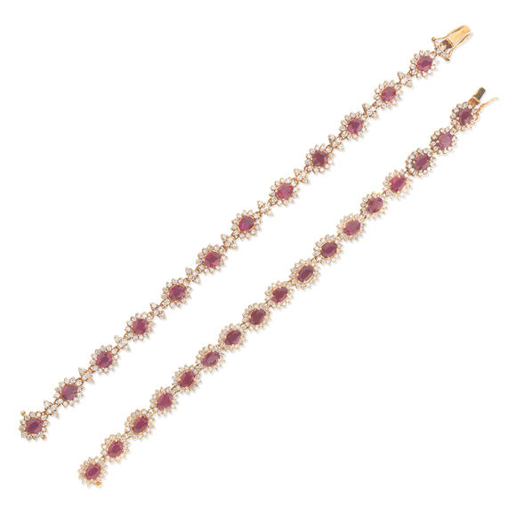 Bonhams Two Ruby And Diamond Bracelets 2