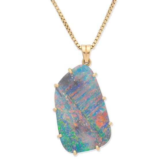 Bonhams : BOULDER OPAL PENDANT/NECKLACE