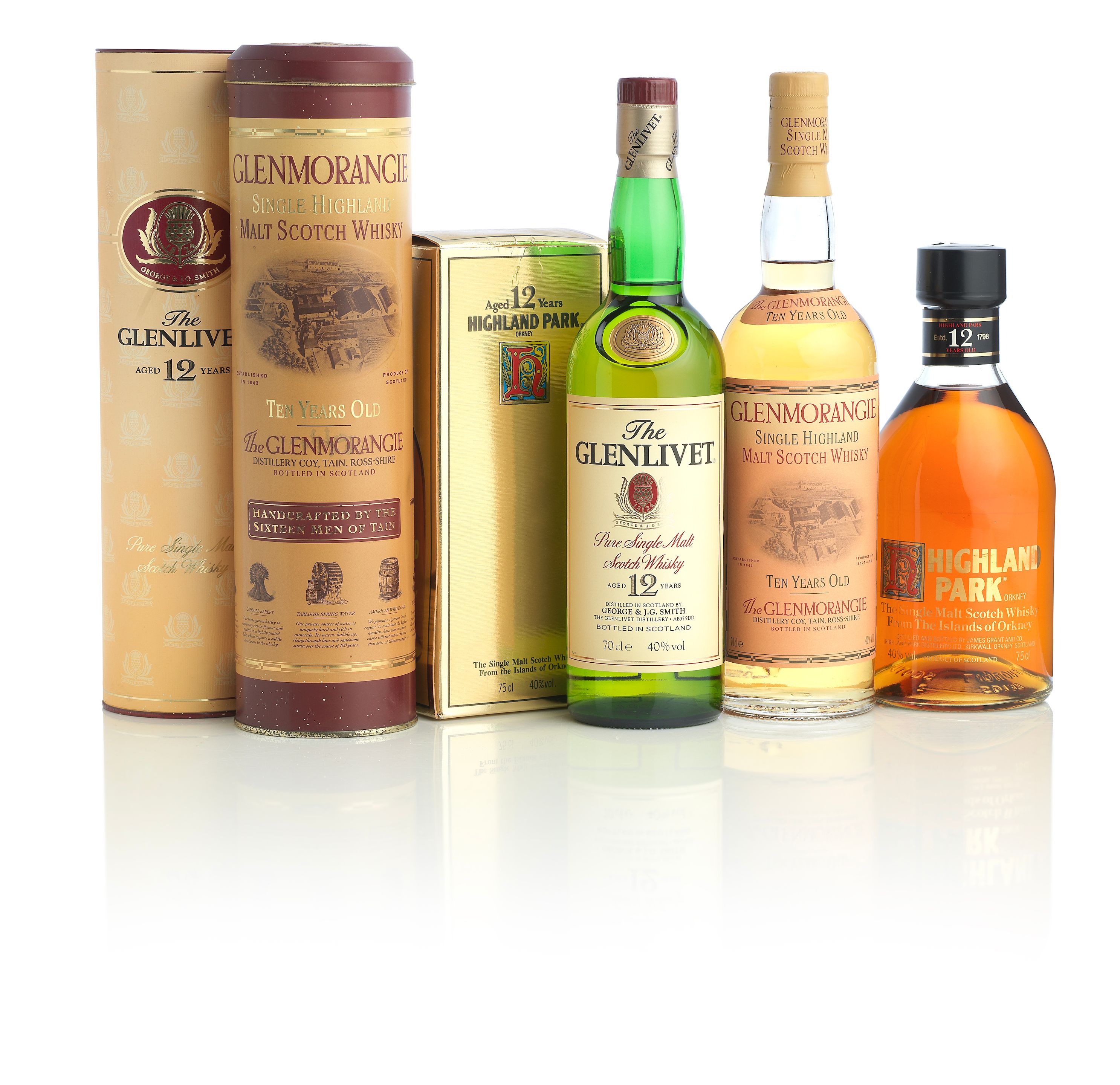 Bonhams : Highland Park-12 year old Glenlivet-12 year old Glenmorangie ...