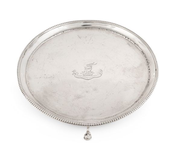 Bonhams : A George III silver waiter Hester Bateman, London 1783