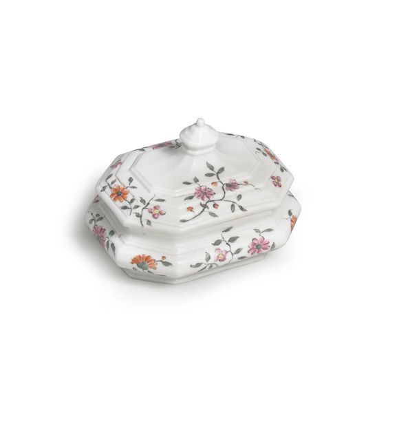 Bonhams : An extremely rare Meissen octagonal sugar box and cover ...