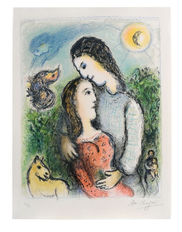 Bonhams : Marc Chagall (Russian/French, 1887-1985) Les Adolescents Lithograph in colours, 1975 ...